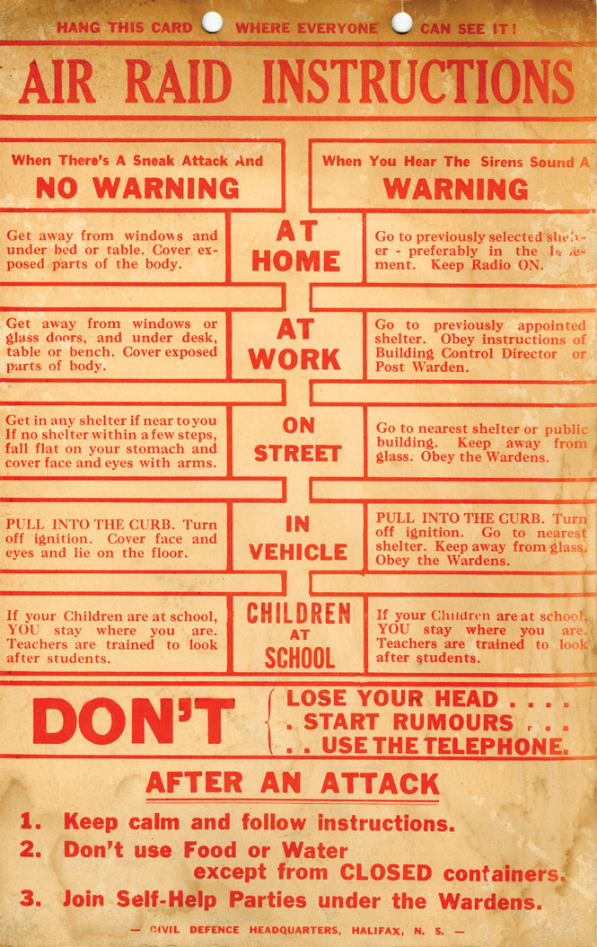 Historic WWII Photo – Air Raid Instructions - Legion Magazine