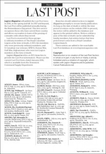 Last Post Archive - Legion Magazine