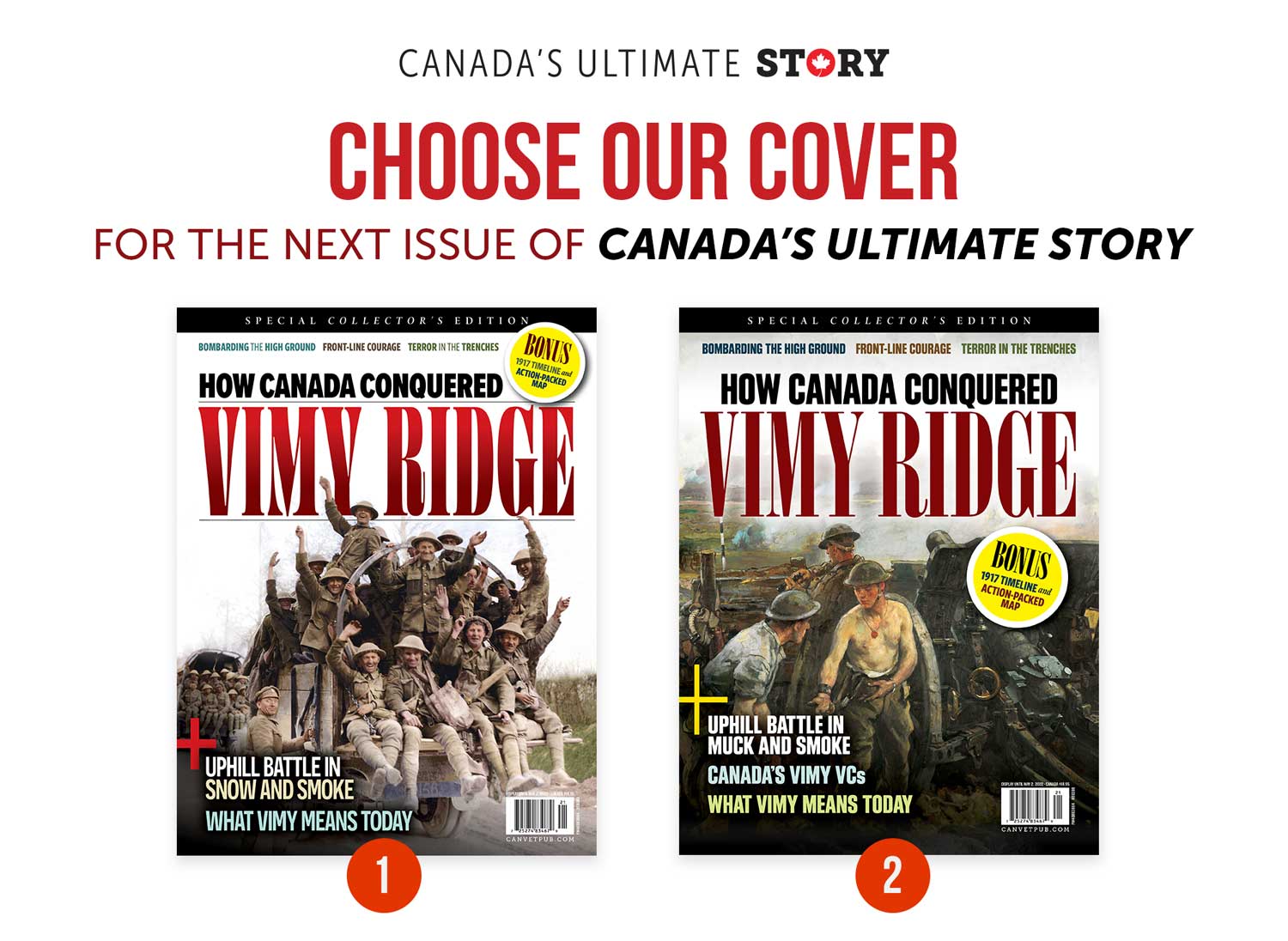 Choose our cover for the next issue of Canada’s Ultimate Story ...